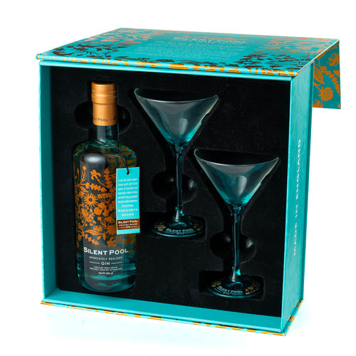Silent Pool Martini Gift Set (w/ Gift Box & 2 Martini Glasses ...